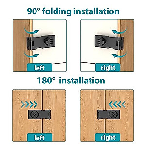 I-EASYDWW Cabinet Password Hasp Lock, Cabinet Keyless Lock with Screws, Cabinet Combination Lock for Small Door, Cabinets, Barn Door, Bathroom, Outdoor, Garage, Garden, Black