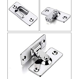 WANLIAN Door Hasp Latch 90 Degree, Stainless Steel Safety Angle Locking Latch for Push/Sliding/Barn Door, Satin Nickel