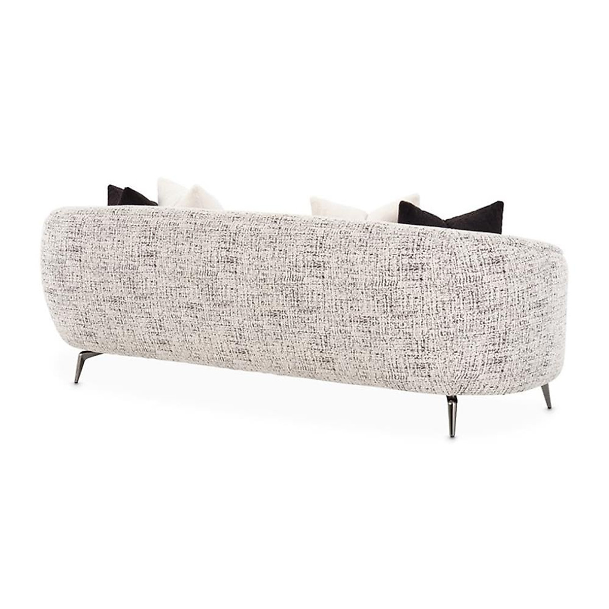 Michael Amini Noir Boucle 94" W Fabric Sofa in Ivory/Black Finish