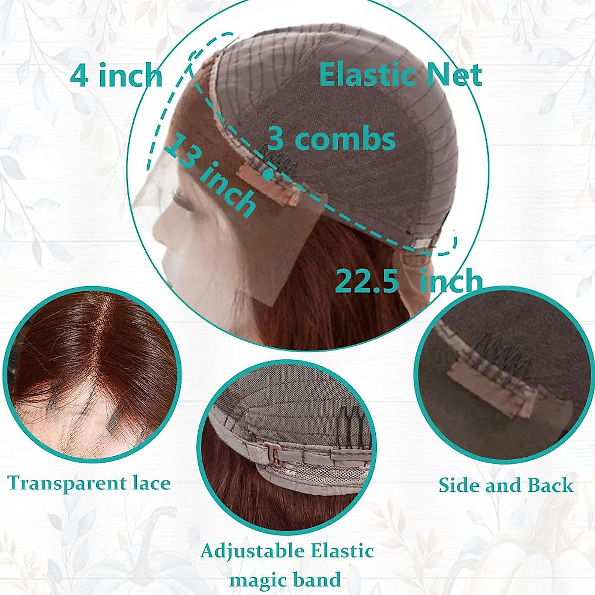 Azkiu 150% Density Brazilian Virgin Hair Brown Lace Front Wig, 26 Inch, Pre Plucked with Baby Hair, Glueless, Transparent Lace Front, Soft and Silky