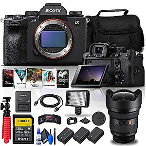 Sony Alpha 1 Mirrorless Digital Camera (Body Only) (ILCE-1/B) + Sony FE 12-24mm f/2.8 GM Lens + 128GB Tough Memory Card + Corel Photo Software + 2 x NP-FZ100 Battery + LED Light + More (Renewed)