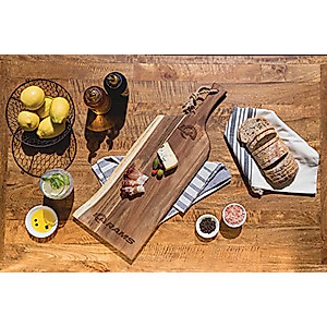 PICNIC TIME NFL Los Angeles Rams Artisan 24" Acacia Charcuterie Board with Raw Wood Edge - Cheese Board - Serving Platter