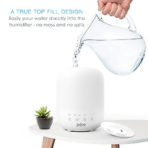 Pure Enrichment HUME Sense Top Fill Humidifier -Auto Mode Humidity Sensor, 3 Mist Settings, Patented Magnetic Suspension, Optional Night Light, Optional Aromatherapy, Sleep Mode & Auto Shut-Off