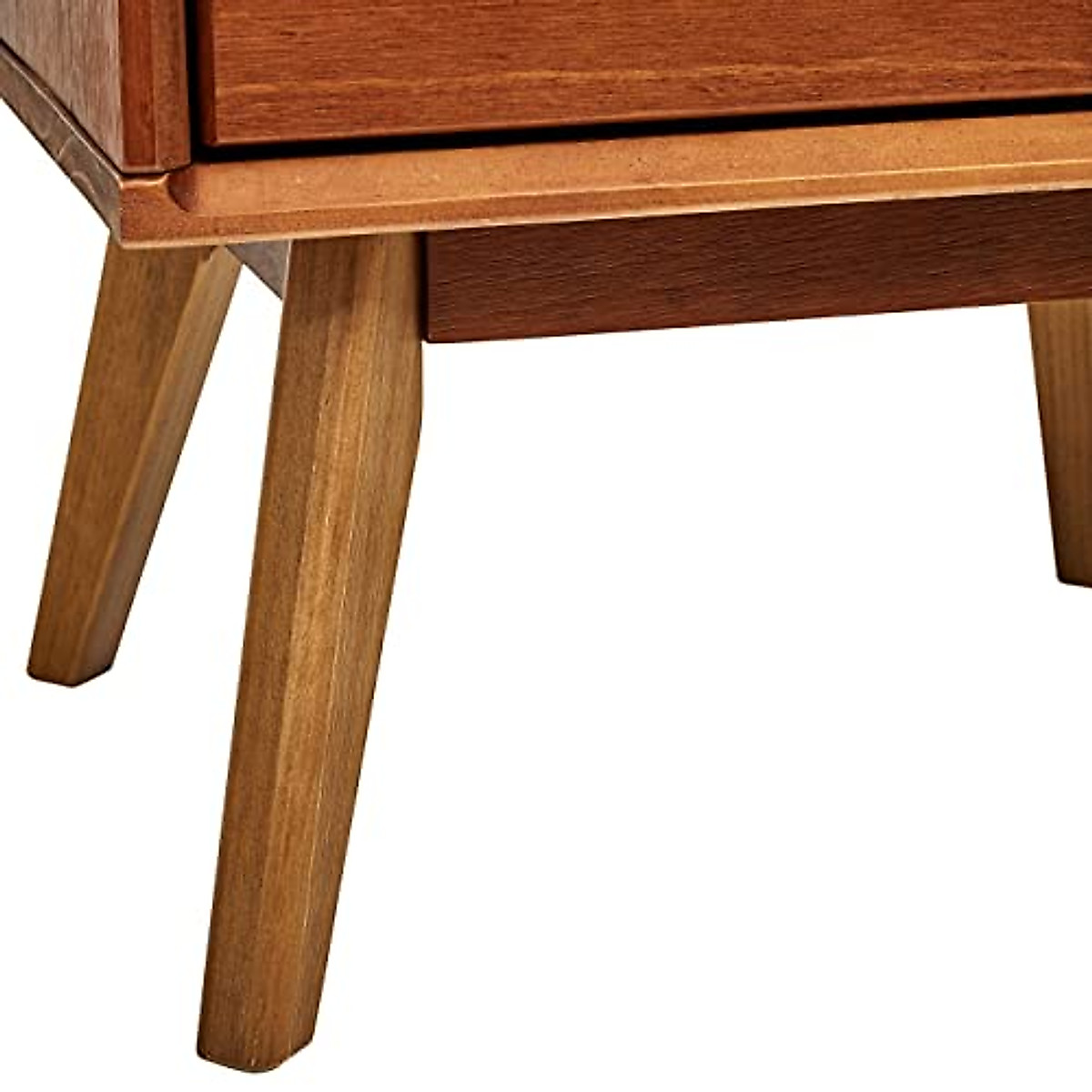 Amazon Brand - Rivet Mid-Century Stark 2-Drawer Nightstand, Square, Brown,18 in x 15 in x 24 in (D x W x H)