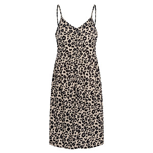 Dress for Women, Women Summer Sleeveless Sling Sleeveless V-Neck Dot Print A-line Casual Loose Mini Dress(Brown, XXL)