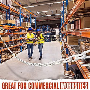 Houseables Plastic Chain, Link Fence, Safety Barrier, 124 Foot, Black, 2” Links, Light Weight, UV Protected, Barrier, Barricade, Accessory for Crowd Control, Queue Line, Decoration