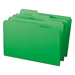 Smead File Folder, Reinforced 1/3-Cut Tab, Legal Size, Green, 100 per Box (17134)