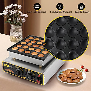 Dyna-Living Mini Pancake Maker 25pcs Dutch Pancake Baker Maker Commercial Electric Dorayaki Maker Non-stick Waffle Pancake Maker for Home Kitchen 950W 110V