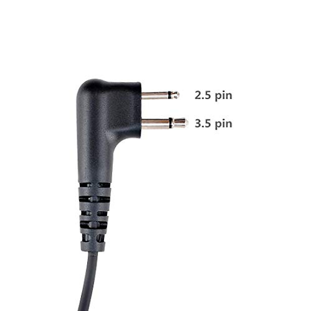 KS K-STORM Covert Acoustic Tube Walkie Talkie Earpiece Headset with Mic Compatible with 2 Pin Motorola Two Way Radio, PU Material