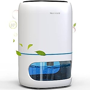 Hoomace Small Dehumidifiers for Bedroom w/Air Purifying Function, 1000ml/35oz for 2500 Cubic Feet (260 sq ft) with 7 Colorful LED Lights - Timer Set - Negative Ions - Below 30dB, Auto Shut-Down