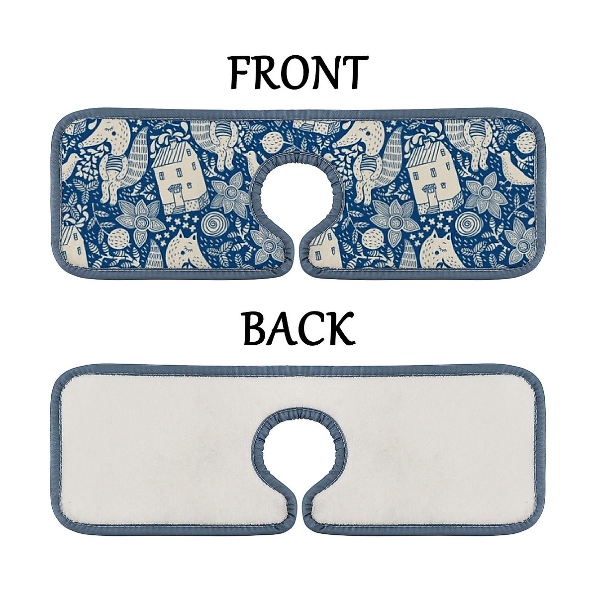 Absorbent Kitchen Faucet Mat 3 Pieces Retro Foxes Faucet Sink Splash Guard Bathroom Counter and RV,Faucet Counter Sink Water Stains Preventer