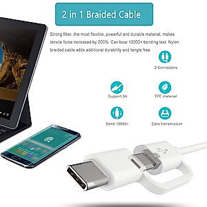 5FT 2 in 1 Charger Fit for Samsung Galaxy Tab A E,S,S2,3,4, 10.1" 7.0" 8.0" 8.4" 9.6" 9.7",SM-T580/T380/T280/P580/T387/T377/T800/T113/T520/T900/T320/T713 Tablet Cable Power Supply Adapter Cord