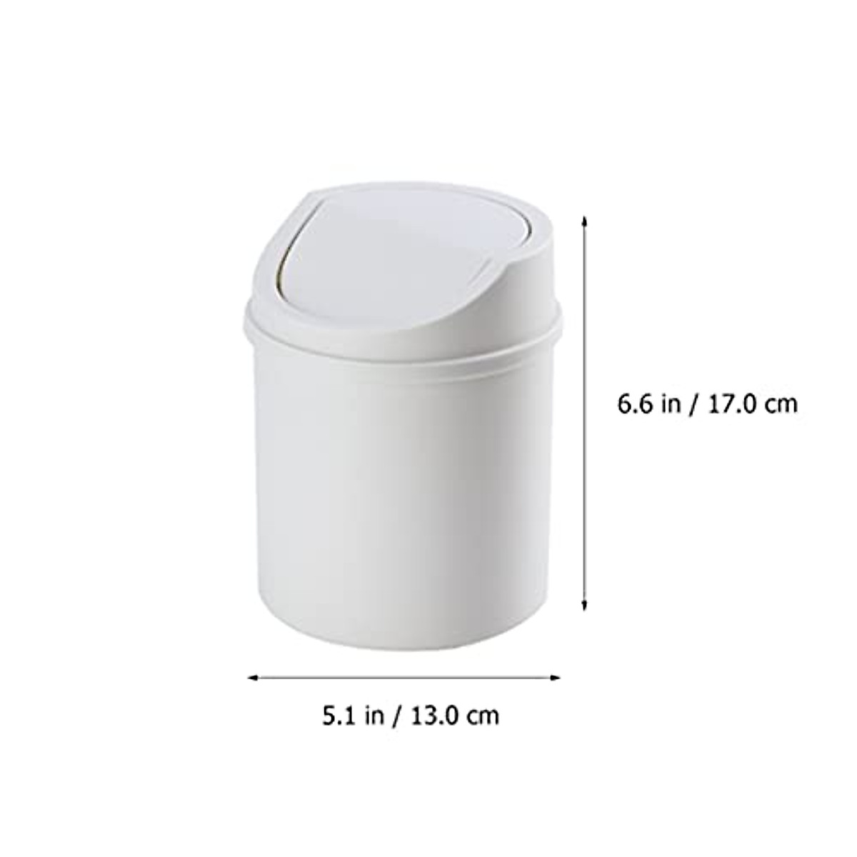 NUOBESTY 2pcs Modern Plastic Mini Trash Can with Lid Small Office Countertop Trash Can Tiny Plastic Garbage Bin for Home Office Gray and White