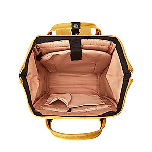 Kah&Kee Polyester Travel Backpack Functional Anti-theft School Laptop for Women Men (Yellow, Large)