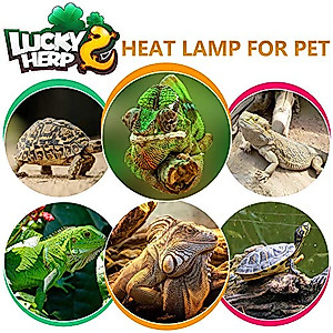 LUCKY HERP 100 Watt UVA+UVB Full Spectrum Vapor Heat Lamp Bulb, High Intensity Self-Ballasted Heat Basking Lamp/Bulb/Light for Reptile and Amphibian, Sun Lamp for Bearded Dragon Lizard Turtle(Clear)