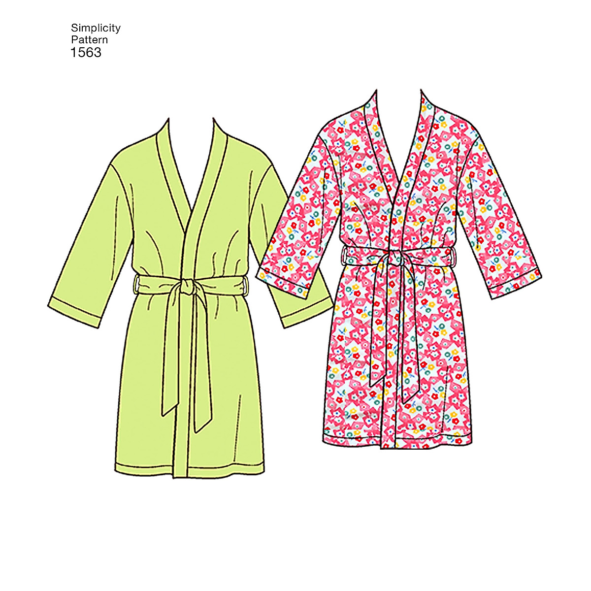 Simplicity US1563A Easy to Sew Teen's, Men's and Women's Pajama Sewing Pattern Kit, Code 1563, Sizes XS-XL