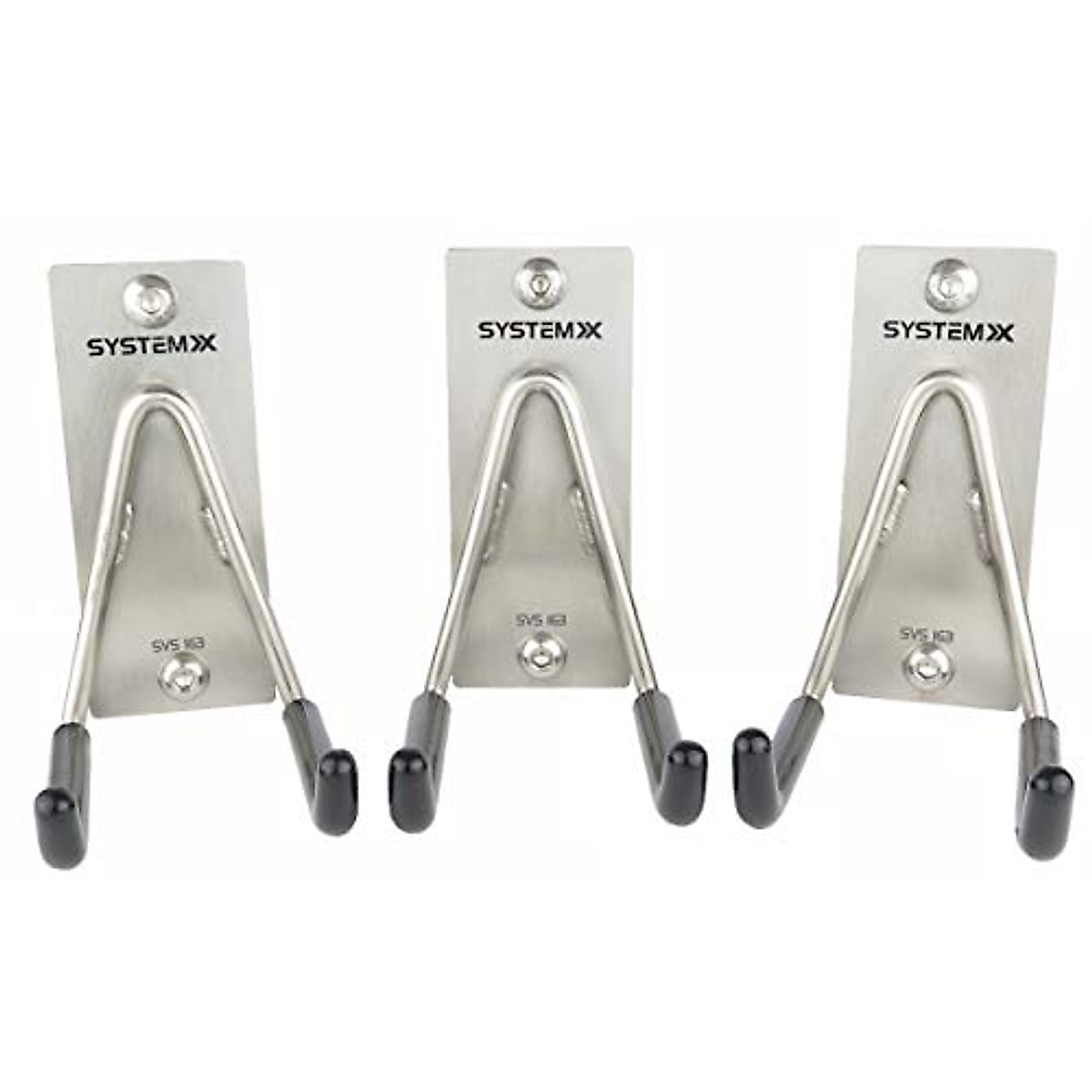 System X SVS 163-3 Stainless Steel Short Double Hook for Pegboard, 3 Inches Long, Pack of 3