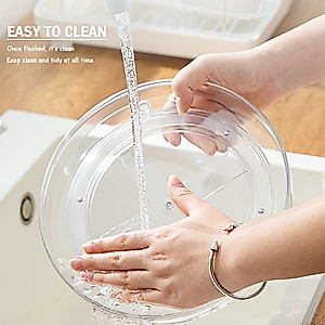 ACEBON 2 Tier Lazy Susan Turntable for Cabinet, 9" Clear Plastic Spinning Spice Rack Storage Cosmetic Makeup Organizers for Table, Pantry, Shelf, Vanity, Bathroom