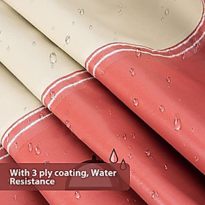 U-COMSO Patio Furniture Set Cover Waterproof, 600D Heavy Duty Lawn Patio Furniture Covers, Outdoor Sectional Sofa Cover Patio Table Chair Set Cover, 111" W x 74" D x 28" H, Beige & Orange