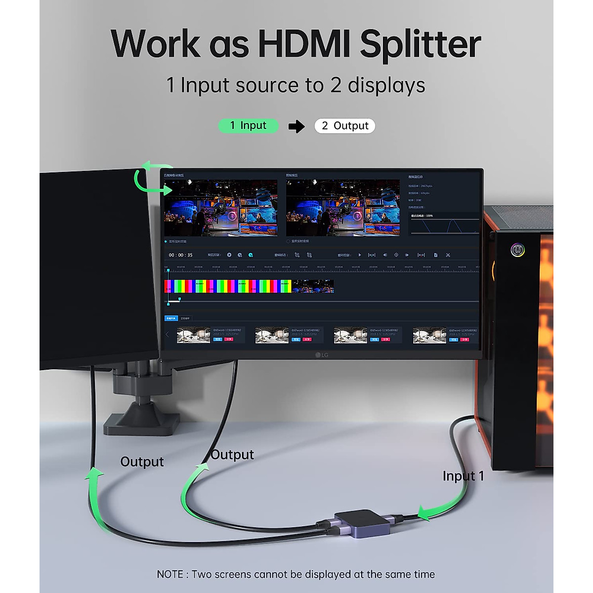 HDMI 2.1 Switch 2 in 1 Out/1 in 2 Out AGFINEST Bi-Directional High Speed 48Gbps HDMI Splitter Support 3D HDR 8K@60Hz 4K@120Hz for HDTV/Monitors/Laptops/PS5/Xbox and etc.(no HDMI Cables)