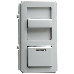 Leviton IP710-DLZ IllumaTech Slide Dimmer for LED 0-10V Power Supplies, 1200VA, 10A LED, 120/277 VAC, White w/Color Change Kits Included & IPKIT-G GY CLR Conv KIT Slider/Push BTN