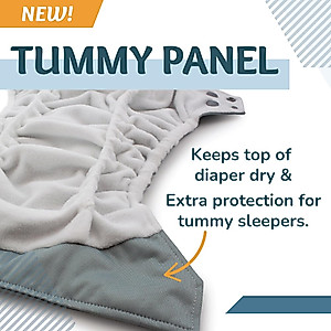 Kanga Care Rumparooz G3 Cloth Diaper Reusable One Size Pocket Diaper Patented Inner Double Gusset 2 pcs Microfiber Insert Soaker (6-55+ lbs) - Charlie