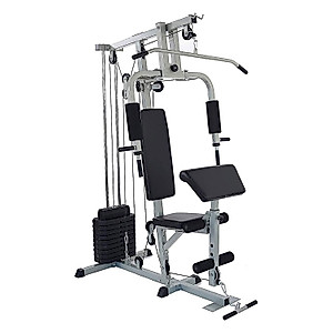 BalanceFrom Multifunctional Home Gym System Workout Station with Leg Extension and Preacher Curl, 122.5LB Weight Stack, Model 980