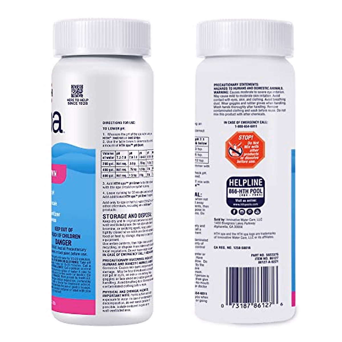 HTH Spa Care pH Up, Spa & Hot Tub Chemical Raises pH, Prevents Corrosion, 2 lbs