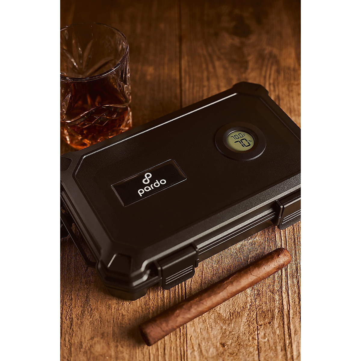Pardo Cigar Humidors with Humidor Hygrometer - Holds up to 5 Cigars - Airtight, Waterproof, Sturdy & Durable Travel Humidor Cigar Box - Cigar Case & Cigar Boxes Ideal as Gifts for Men