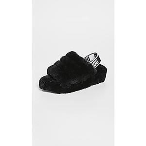 UGG Women's Fluff Yeah Slide Slipper, Black, 8