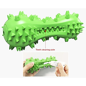 wanijaning Dog Toy, Toothbrush Dogs Chew Squeaky Toys, Durable Bones for Aggressive Chewers, Dental Oral Care for Small, Medium and Large Dogs - Green