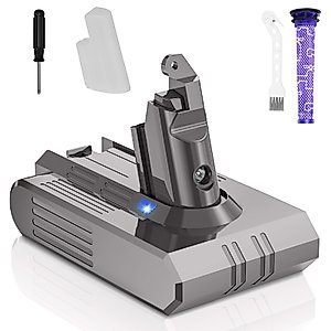 CHANJOYH V6 Battery Replacement-6.0Ah Lithium ion Battery 21.6V Compatible with V6 Absolute Motorhead Animal Slim SV09 SV07 SV06 SV05 SV04 DC59 DC61 DC62 DC72 DC74 Cordless Vacuum with Filter