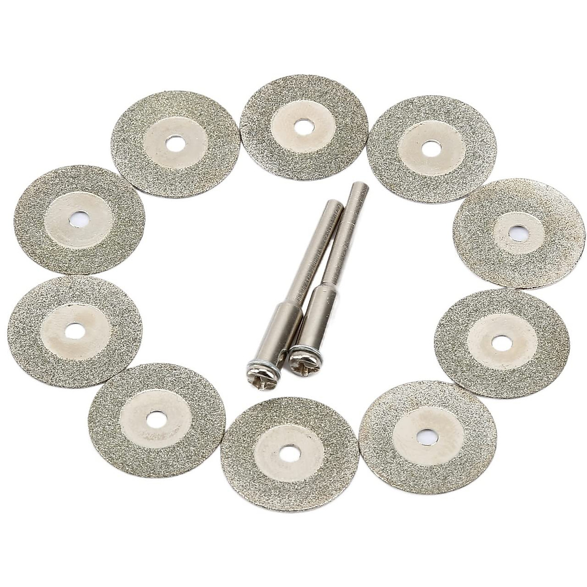 GatherTOOL 12pcs/24pcs Diamond Discs + Arbor Shaft Set 20mm Thin Grinding Slice Mini Cutoff Wheel Refine Jewelry Making Craft Rotary Tools (Color : 12pcs Set)