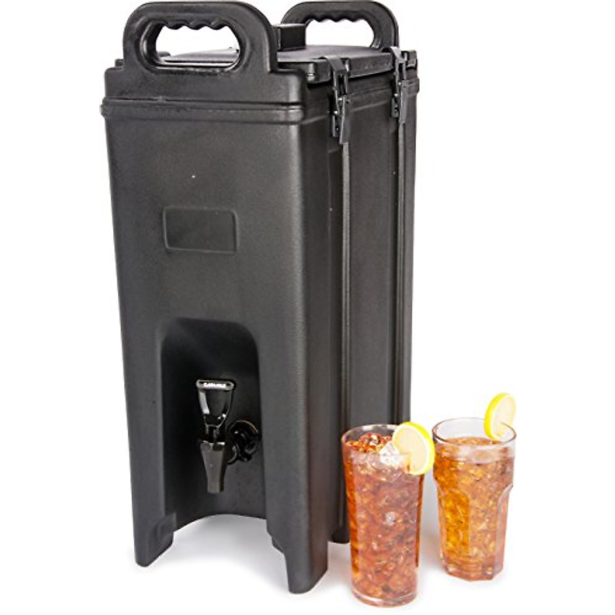 Carlisle FoodService Products Cateraide Insulated Beverage Dispenser with Handles for Catering, Events, Kitchens, And Restaurants, Plastic, 5 Gallons, Black