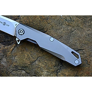 Twosun TS21 Pocket Knife D2 Blade Titanium Handle Drop Point Razor sharp