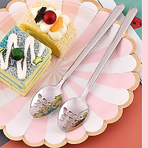 3 PCS Slotted Spoons Stainless Steel,Caviar Spoons for Home Restaurant Pressed Fruit Potato Garlic Paste Filter SoupQA