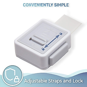 Budding Sprout Durable Strong Safety Strap Lock 6-Set for Baby Safety - for Cabinet, Drawer, Fridge, Toilet, and Furniture - 3M Adhesive Easy Install No Tools Needed