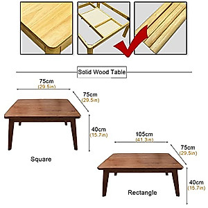 MEINAISEN Kotatsu Table Set, Japanese Heated Table with Kotatsu Futon, Low Coffee Table in Living Room Winter Heating Multifunctional Table for Four Seasons (Metal : Red, Size : 75 * 75 * 40cm)