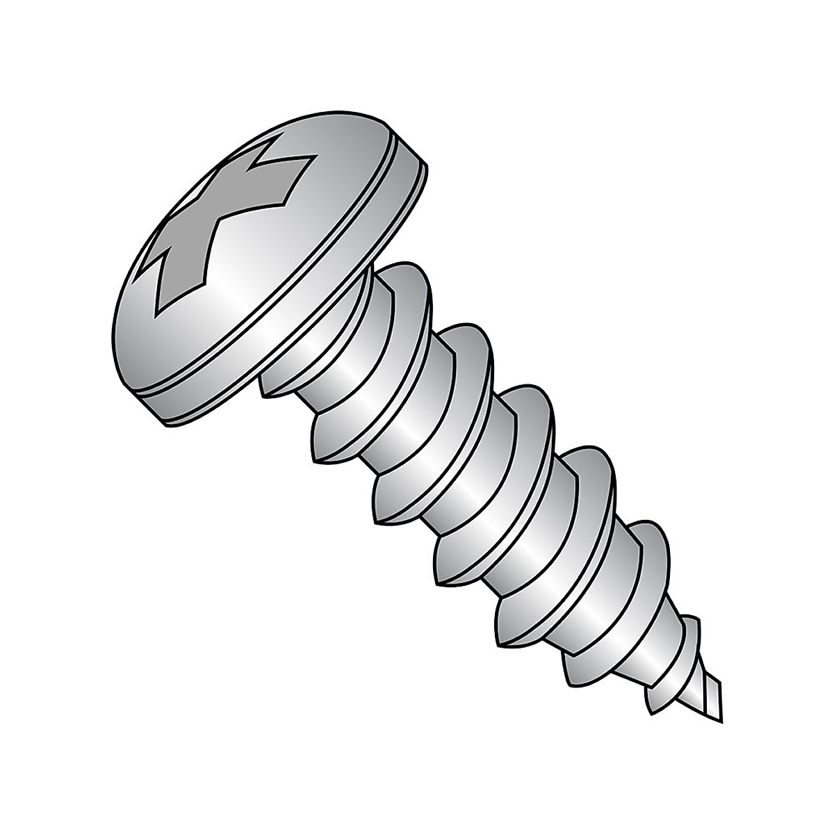 Small Parts 0604ABPP188 18-8 Stainless Steel Sheet Metal Screw, Plain Finish, Pan Head, Phillips Drive, Type AB, #6-20 Thread Size, 1/4" Length (Pack of 100)