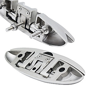 Laorde Boat Cleats 316 Stainless Steel Folding Dock Cleats 5 Inch Marine Grade Rope Cleat Flip Up Dock Cleat for Boat Kayak and Decoration with Fastener 2 Pack
