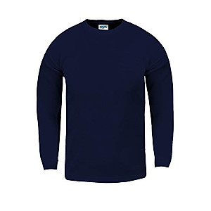 Shaka Wear KTC03_L Thermal Long Sleeve Crewneck Waffle Shirt Navy L