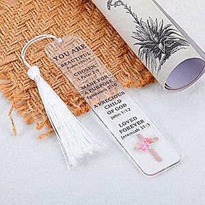 Inspirational Christian Bookmark Gifts for Women Bible Verse Acrylic Bookmark for Girl Daughter Sister Birthday Baptism Religious Church Gift for Female Friends Book Lover Graduation Gifts for Her