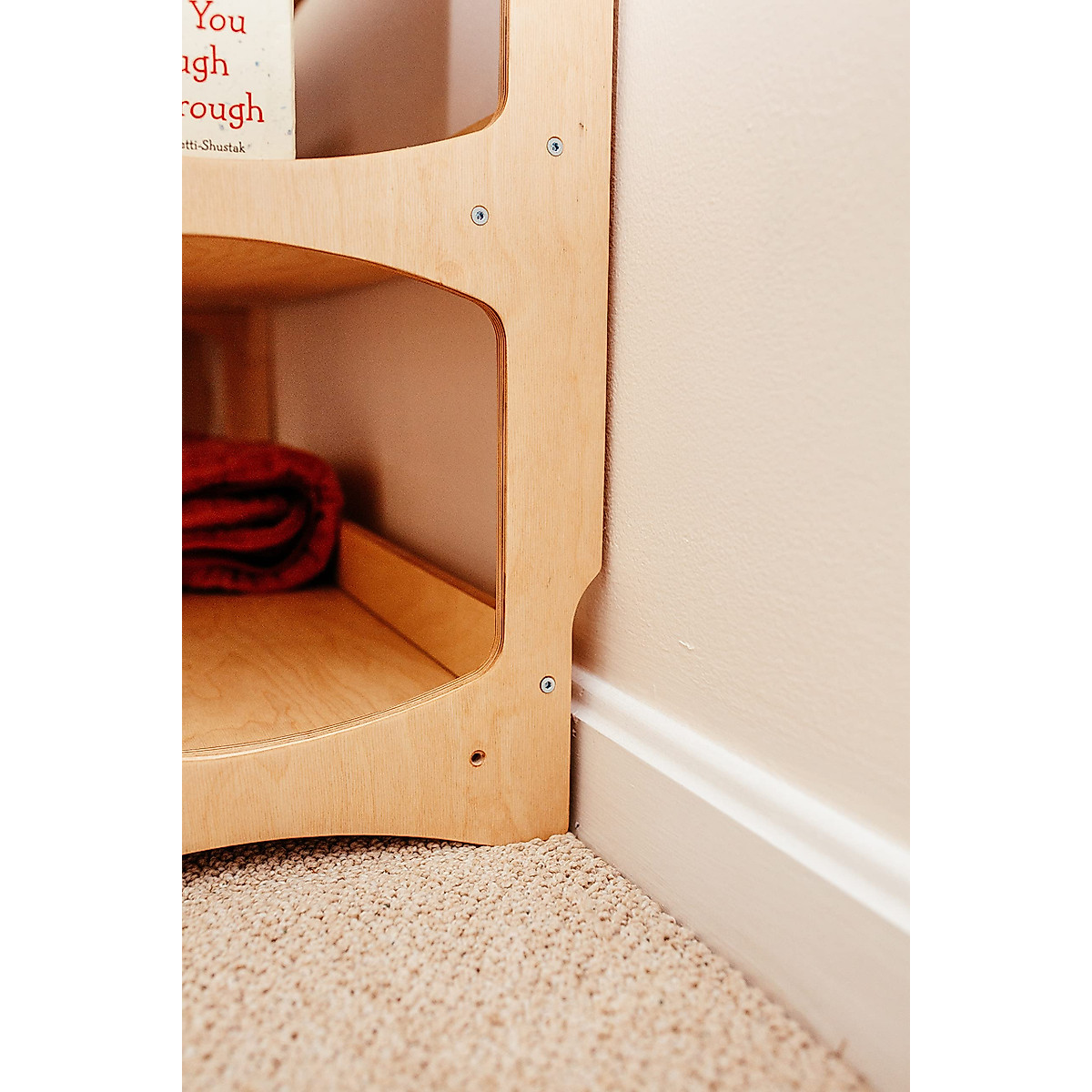 WOOD&ROOM Montessori Inspired Book Organizer for Kids Room Shelf for Classroom and Home | Promotes Independence and Learning | Sturdy and Safe Bookcase for Toys and Books (Shelf 4S)