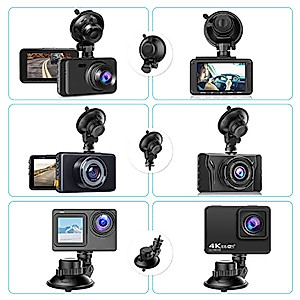 Dash Cam Mount, Suction Cup Mount,Windshield & Dashboard Suction Cup Mount Camera Mount,For ROVE R2-4K,CHORTAU Dash Cam,Screw Connectors Are Suitable For Most Dash Cam, DVR, GPS and Sports Camera