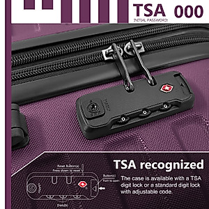 LARVENDER Luggage 5 Piece Sets, Expandable Luggage Sets Clearance, Suitcases with Spinner Wheels, Hard Shell Carry on Suitcase Set TSA Lock Purple