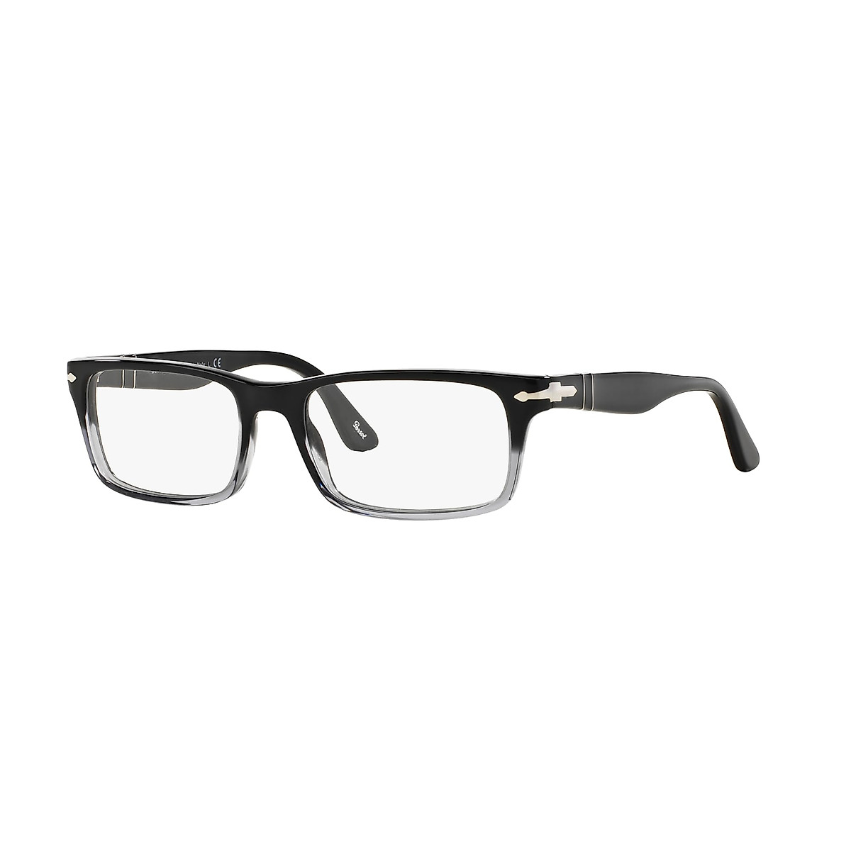 Persol PO3050V Rectangular Prescription Eyewear Frames, Gradient Black/Demo Lens, 55 mm