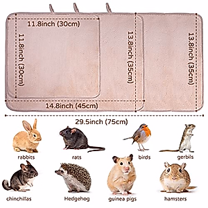 Ladadee 6 Pack Washable Fleece Liners Blankets - Soft and Absorbent Bedding Blanket for Hamsters, Guinea Pigs, and Rabbits - 11.8x11.8in Guinea Pig Cage Accessories