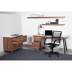 Euro Style Bungie High Back Adjustable Office Chair with Arms and Foam Top Cover, Black Bungies with Graphite Black Frame