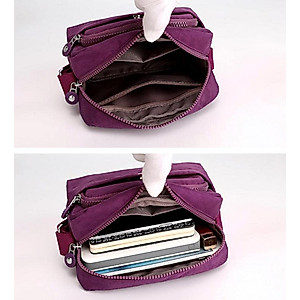 YYW Women Crossbody Bag Nylon Shoulder Bag Multi Pockets Messenger Bag Lady Casual Purse Handbag (Yellow)