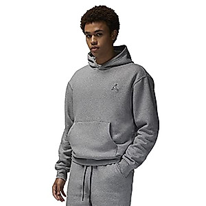 Nike Jordan Brooklyn Fleece Men's Pullover Hoodie (as1, alpha, xx_l, regular, regular, Carbon Heather/White)
